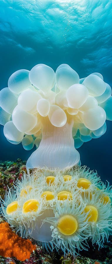 Deep Blue Backdrop Highlights Pale Growth Beneath the Ocean S Surface ...