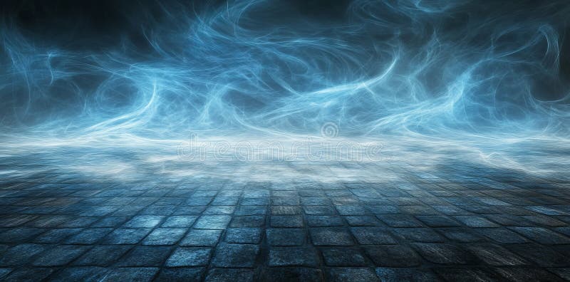 A Deep Blue Backdrop with Mist and Haze, Setting an Atmospheric Mood ...