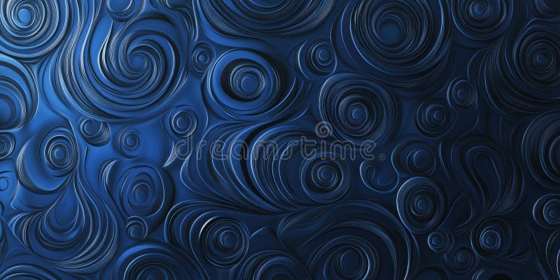 A Deep Blue Background with Abstract Swirling Circles, Forming an ...