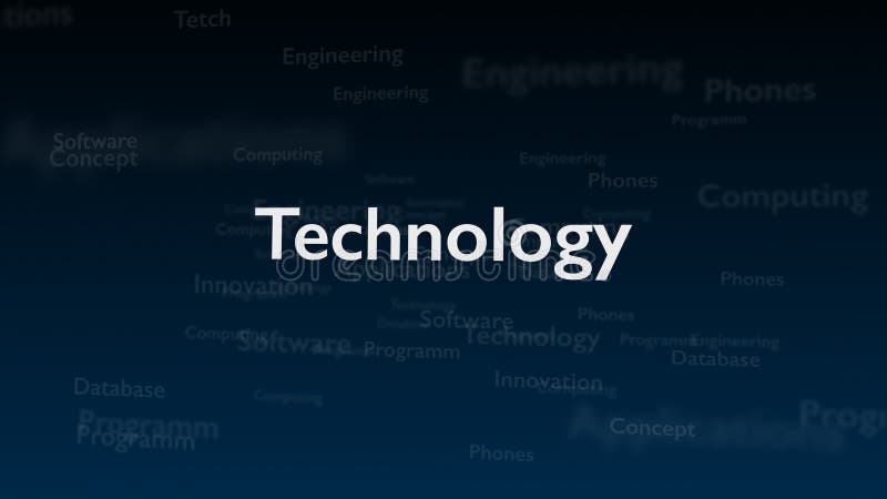 Deep Blue Background with Different Words, Which Deal with Technology ...
