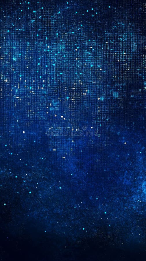 Deep Blue Background Filled with Binary Code Symbols and Patterns for ...