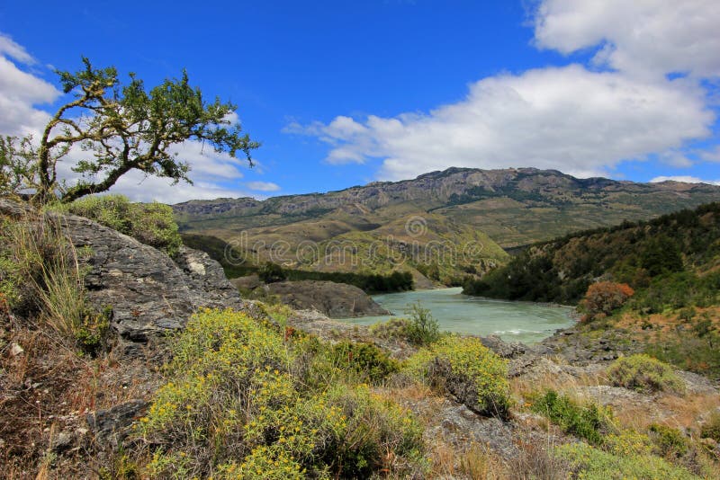Deep Blue Baker River, Carretera Austral, Chile Stock Image - Image of ...