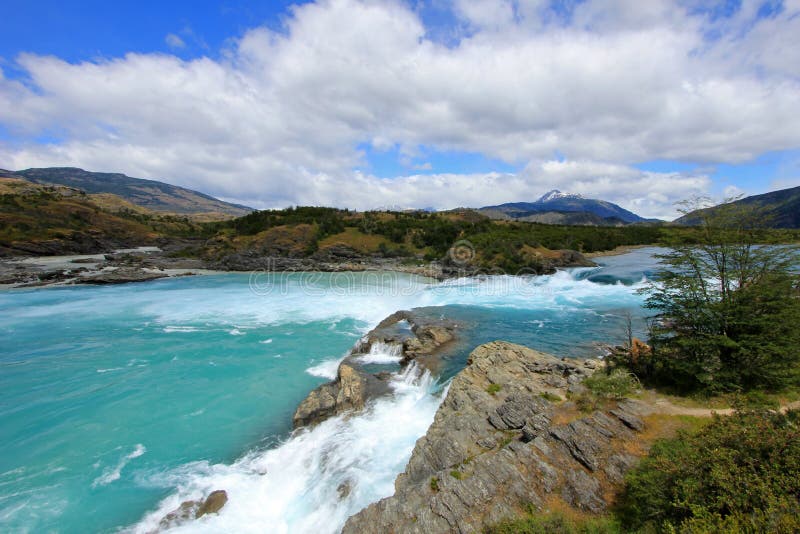 Deep Blue Baker River, Chile Stock Image - Image of patagonia, cascade ...