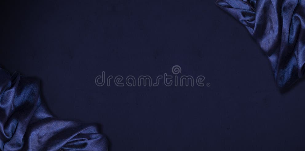 Deep Blue Banner with Silk Fabric on Both Sides Stock Photo - Image of ...