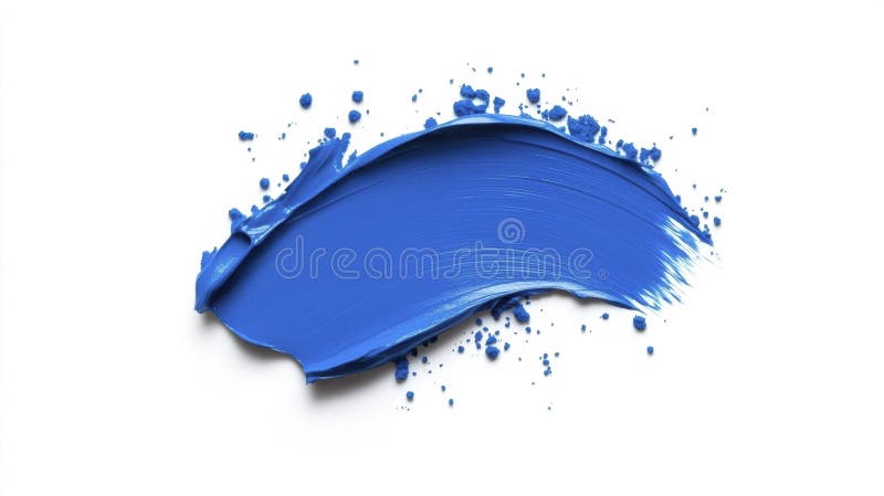 Deep Blue Color Brush Stroke Isolated on White Background Stock ...