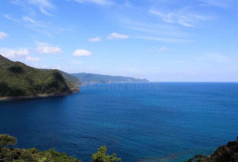 A Panoramic View of the Coastline of Amami Island Stock Image - Image ...