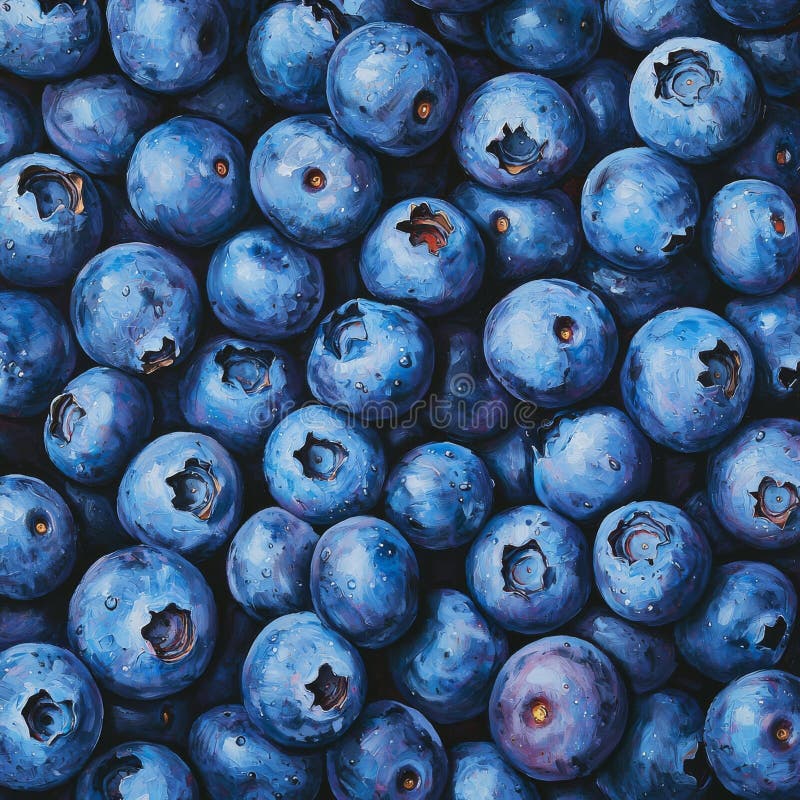 The Deep Blue Color and Smooth Texture of Blueberries are the Focus of ...