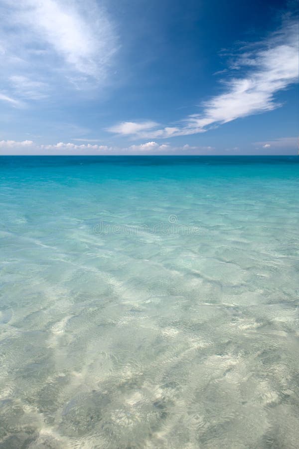 Blue Sea and Sun in the Sky Stock Image - Image of bach, seaside: 8297661