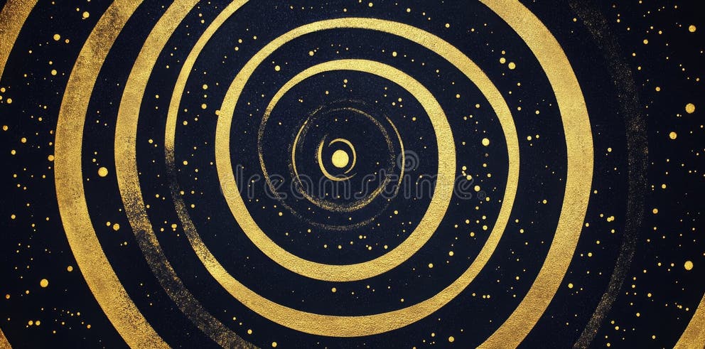 Deep Blue Concentric Circles with Golden Details Create a Unique and ...