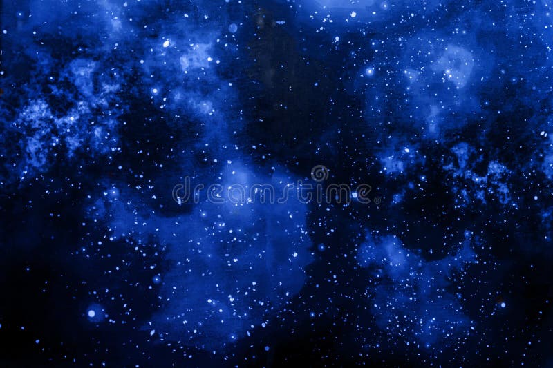 Deep Blue Cosmic Space Filled with Stars and Nebulae Stock Image ...