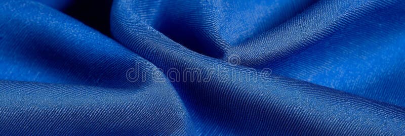 Deep Blue Cotton Twill Fabric with Diagonal Texture for Creative ...