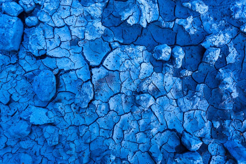 Deep Blue Cracked Ground Background Design Stock Image - Image of arid ...