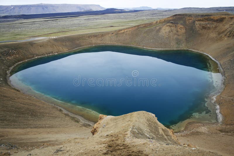 Deep blue crater lake stock image. Image of cliffs, cumulus - 3057765