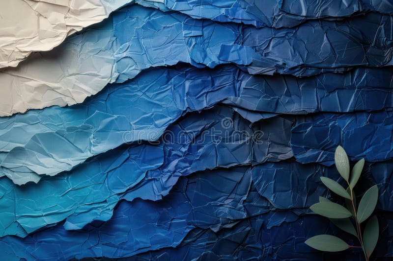 Deep Blue Crumpled Layers: Abstract Gradient Texture Background Stock ...