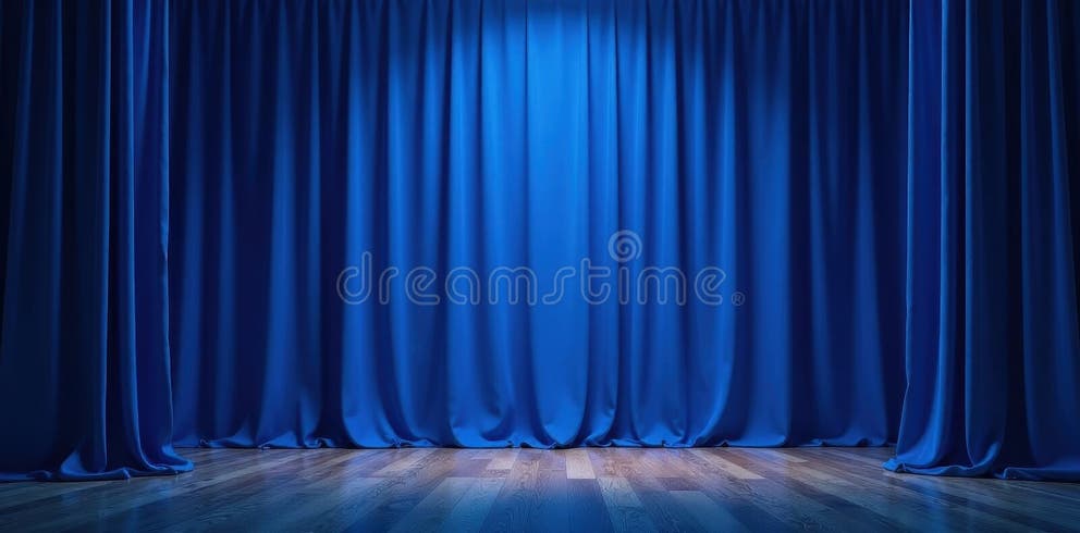 Deep Blue Curtain Backdrop, Theatrical Stage Setting, Theatrical, Royal ...