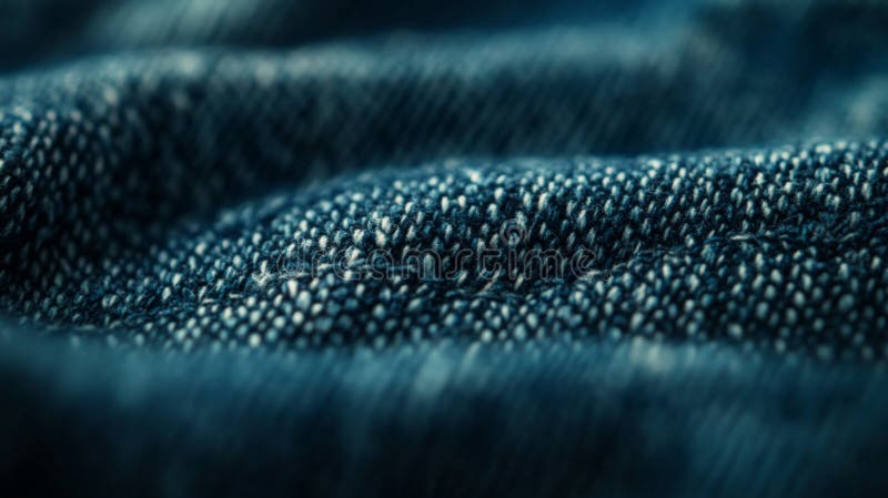 Deep Blue Denim Fabric Texture Close Up Stock Illustration ...