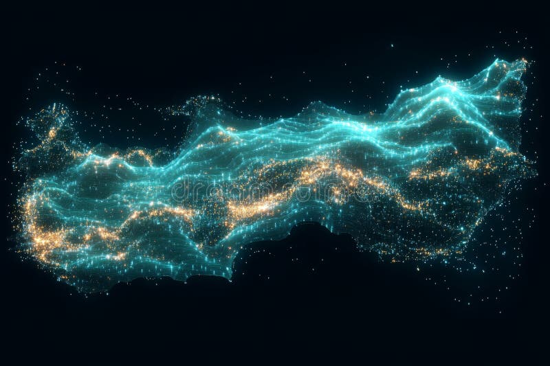 A Deep Blue Digital Background with a Monochromatic Network Illustrates ...