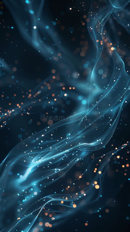 Deep Blue Digital Waves with a Light Effect. Calming and Modern Tech ...