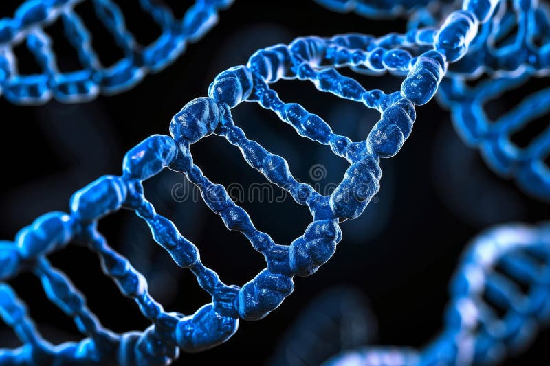 Deep Blue DNA Chains, Depicting the Complexity and Depth of Genetic ...