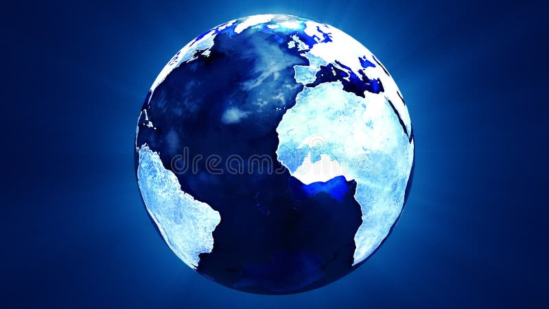 Blue Earth Rotating with the Sun. V.3. Stock Video - Video of nasa ...