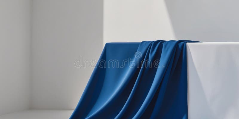 Deep Blue Fabric Drape - Stunning Texture. Stock Image - Image of drape ...