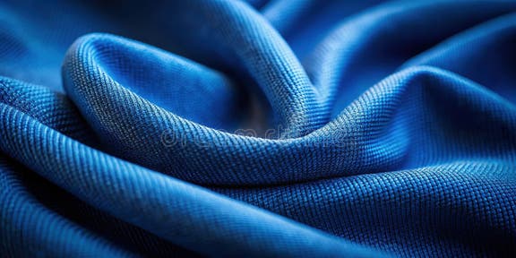 Deep Blue Fabric Texture Close-Up Draped Textile with Subtle Weave ...