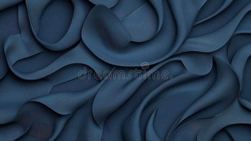 A Deep Blue Fabric with a Textured, Rippled Appearance. Stock Image ...