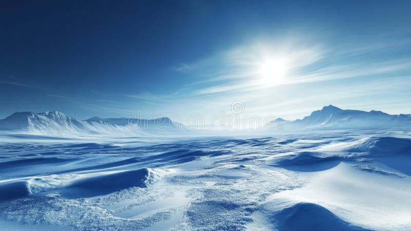 Deep Blue Frozen Landscape with Snow and Algae Extract Imagery Stock ...