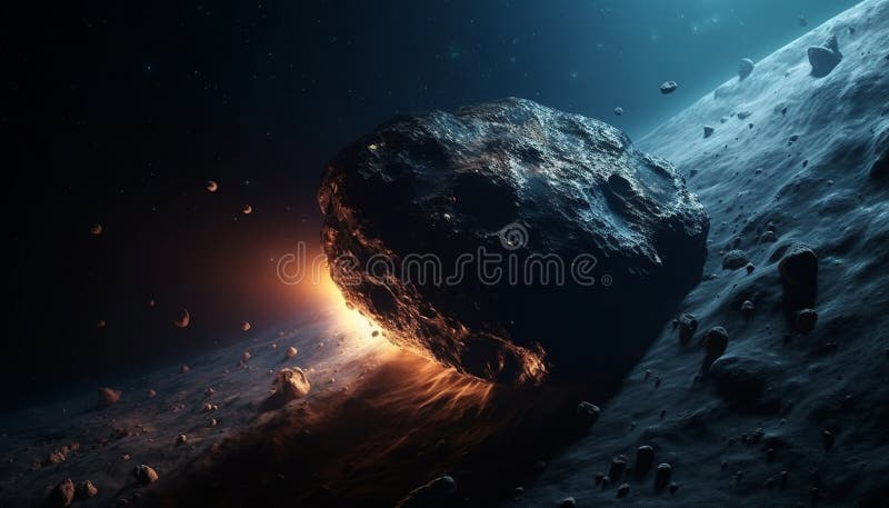 Deep Blue Galaxy Waves Orbiting Star Filled Constellation in Space ...