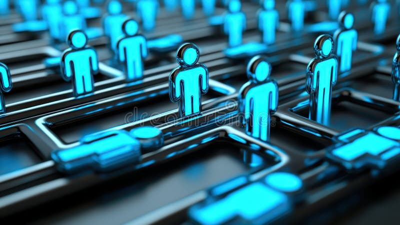 Deep Blue Gathering, People United in Formation, Visual Representation ...