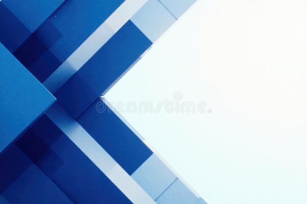 Deep Blue Geometric Shapes Intersect, Creating Dynamic Composition ...
