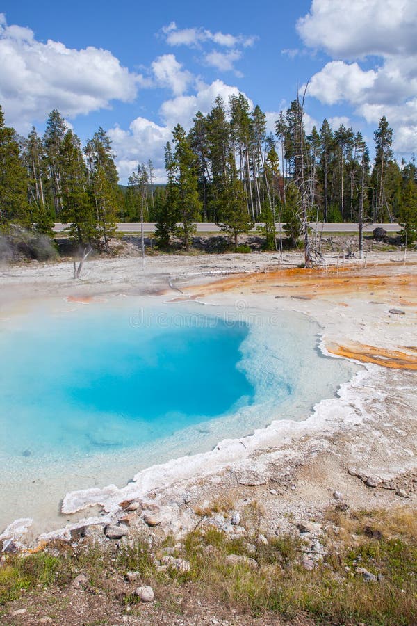 Deep blue geyser pool stock photo. Image of outdoor, orange - 67870478