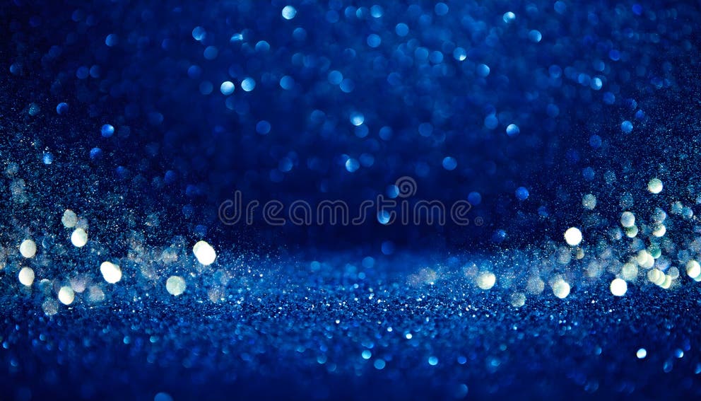 Deep Blue Glitter Background with Bokeh Effect and Sparkling Lights ...