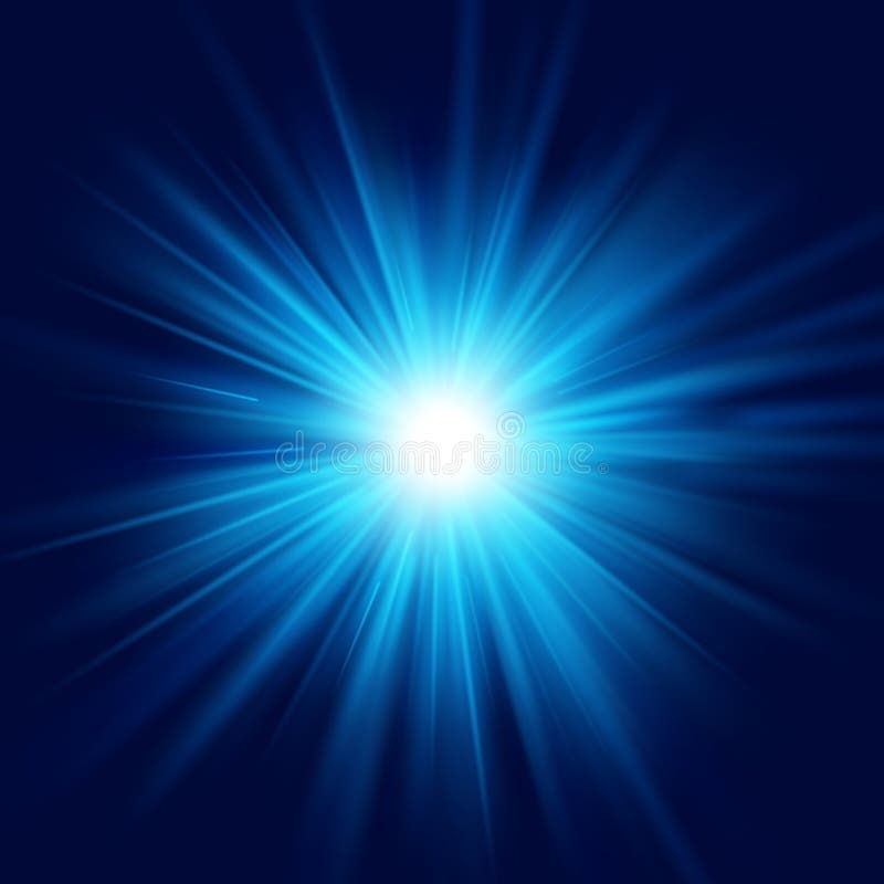Deep Blue Glow Star Burst Flare Explosion Transparent Light Effect. EPS ...
