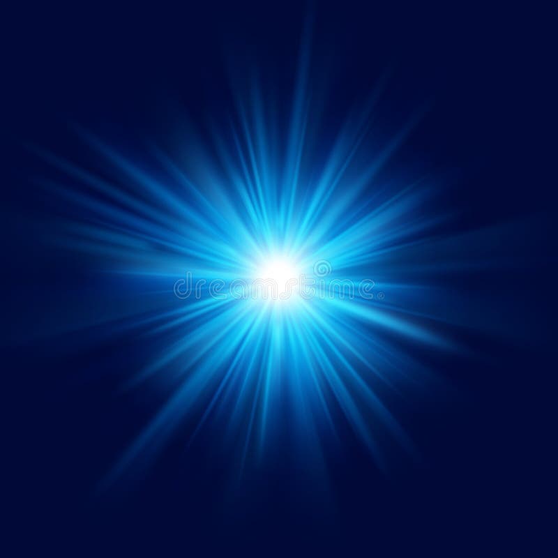 Deep Blue Glow Star Burst Flare Explosion Transparent Light Effect. EPS ...