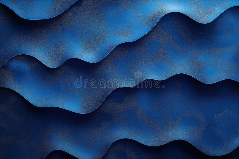 Deep Blue Gradient Background with Grainy Texture, Wavy Lines. Abstract ...