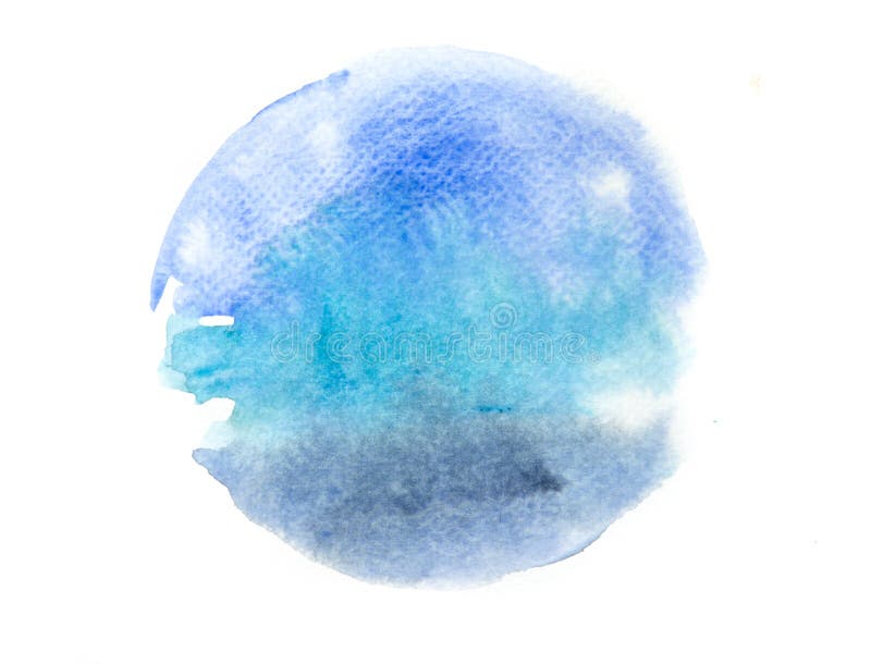 Deep Blue and Gray Watercolor Circle Background on White Stock ...