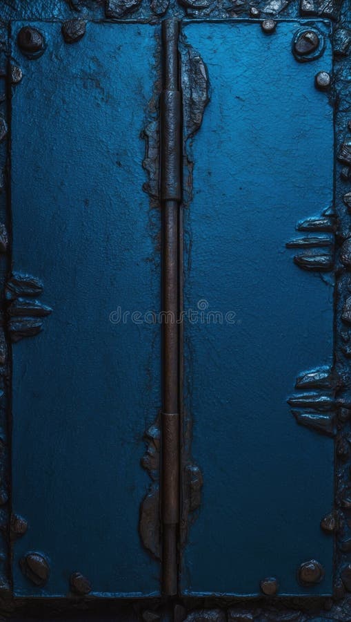 Deep Blue Industrial Background with Dark Iron Surface and Subtle ...