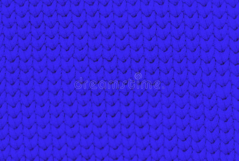 Deep Blue Knitted Crocheted Fabric Texture Background Stock Image ...