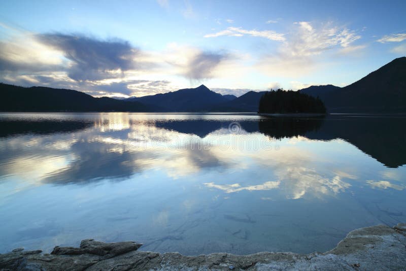Deep blue lake stock photo. Image of colour, mirror, reflection - 22423048
