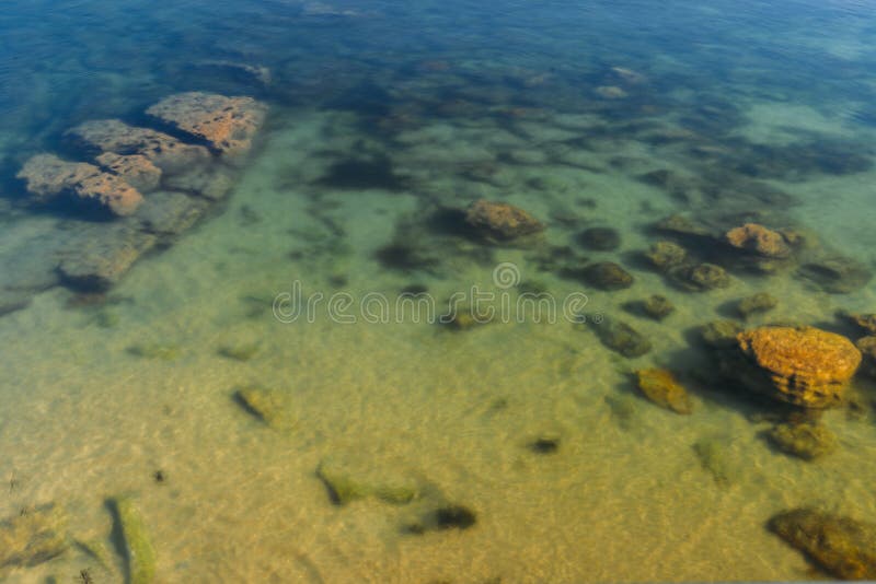 Deep Blue Lake with Clean Fresh Water Stock Photo - Image of tropic ...