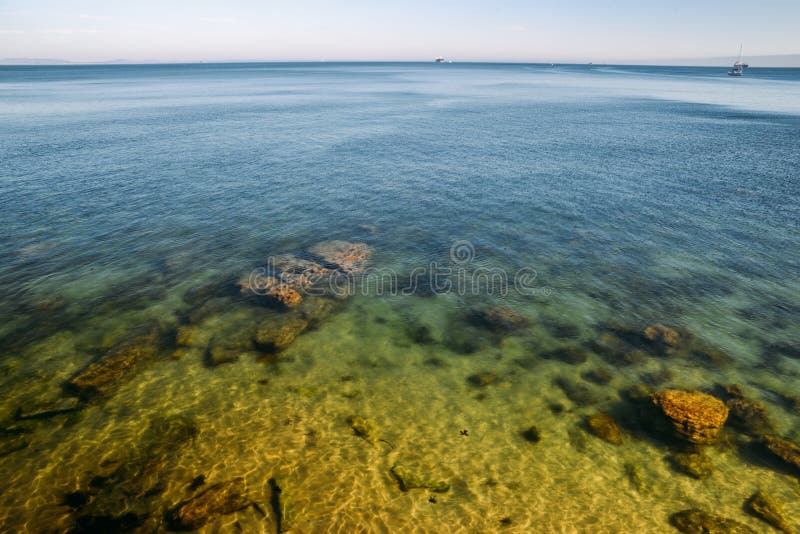 Deep Blue Lake with Clean Fresh Water Stock Image - Image of ocean ...