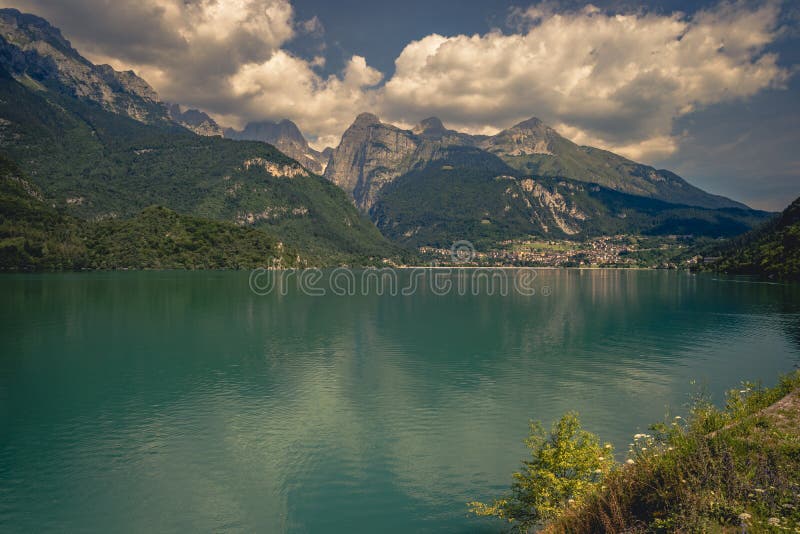 Deep Blue Lake in the Dolomites Stock Photo - Image of bathe, dolomite ...