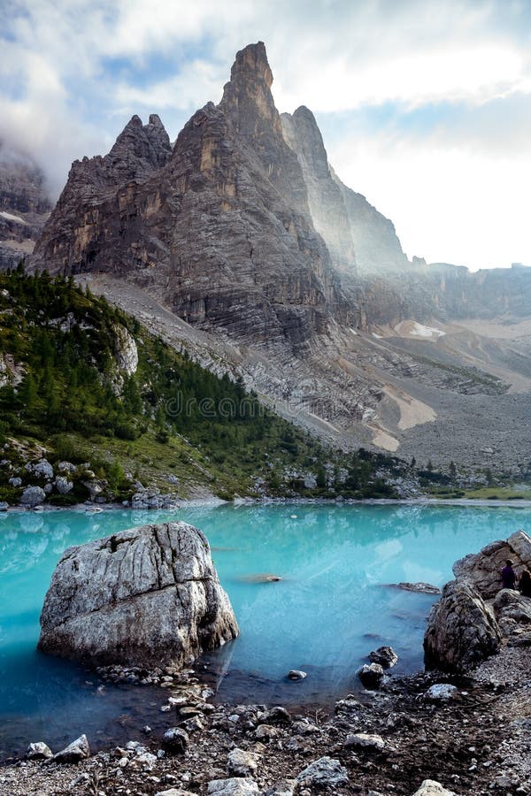 Deep Blue Lake in a Mountainous Area on a Sunny Morning Stock Photo ...