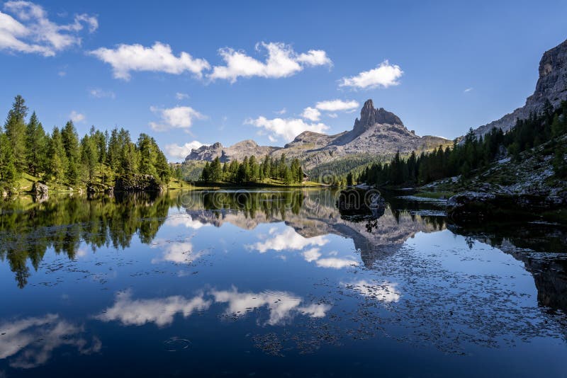 Deep Blue Lake in a Mountainous Area on a Sunny Morning Stock Photo ...
