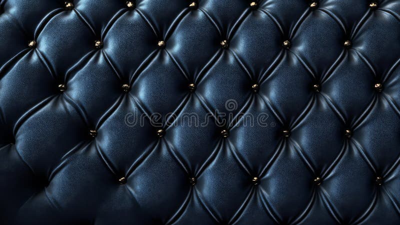 Deep Blue Leather Upholstery Button Tufted Furniture Stock Illustration ...