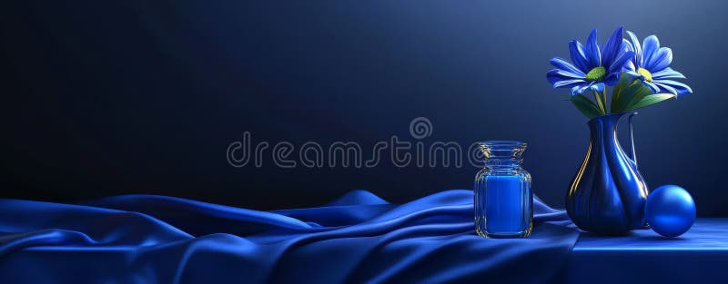 A Deep Blue Monochromatic Background Featuring a Subtle Texture and a ...