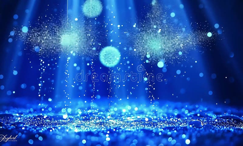 Deep Blue Mystical Background with Glittering Particles Stock Video ...
