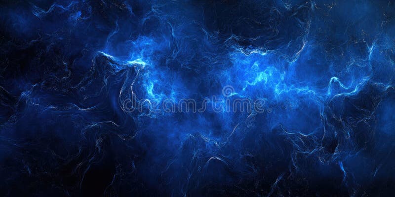 Deep Blue Nebula: Abstract Swirls of Light and Shadow in a Cosmic, Dark ...