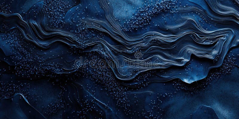 Deep Blue Nebula: Abstract Swirls of Light and Shadow in a Cosmic, Dark ...